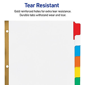 AVERY 8-Tab Binder Dividers, Write & Erase Multicolor Big Tabs, 6 Sets, School Binder Organizers (23079) - 73079