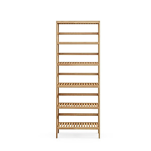 HLXZN 6 Tier Bamboo Freestanding Shelf Unit, Multifunctional Bookshelf Bookcase for Bathroom, Kitchen, Living Room, Office