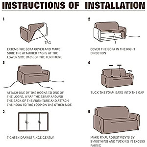 AMDXD 4 Seater Recliner Couch Cover 235-300cm, Polyester Furniture Covers Light Brown Dark Blue Flower Anti-Slip Super Stretch Sofa Cover Style 10