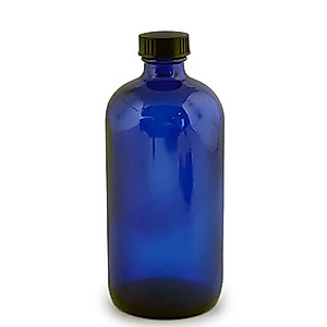 Vivaplex, 12, Cobalt Blue, 16 oz Glass Bottles, with Lids