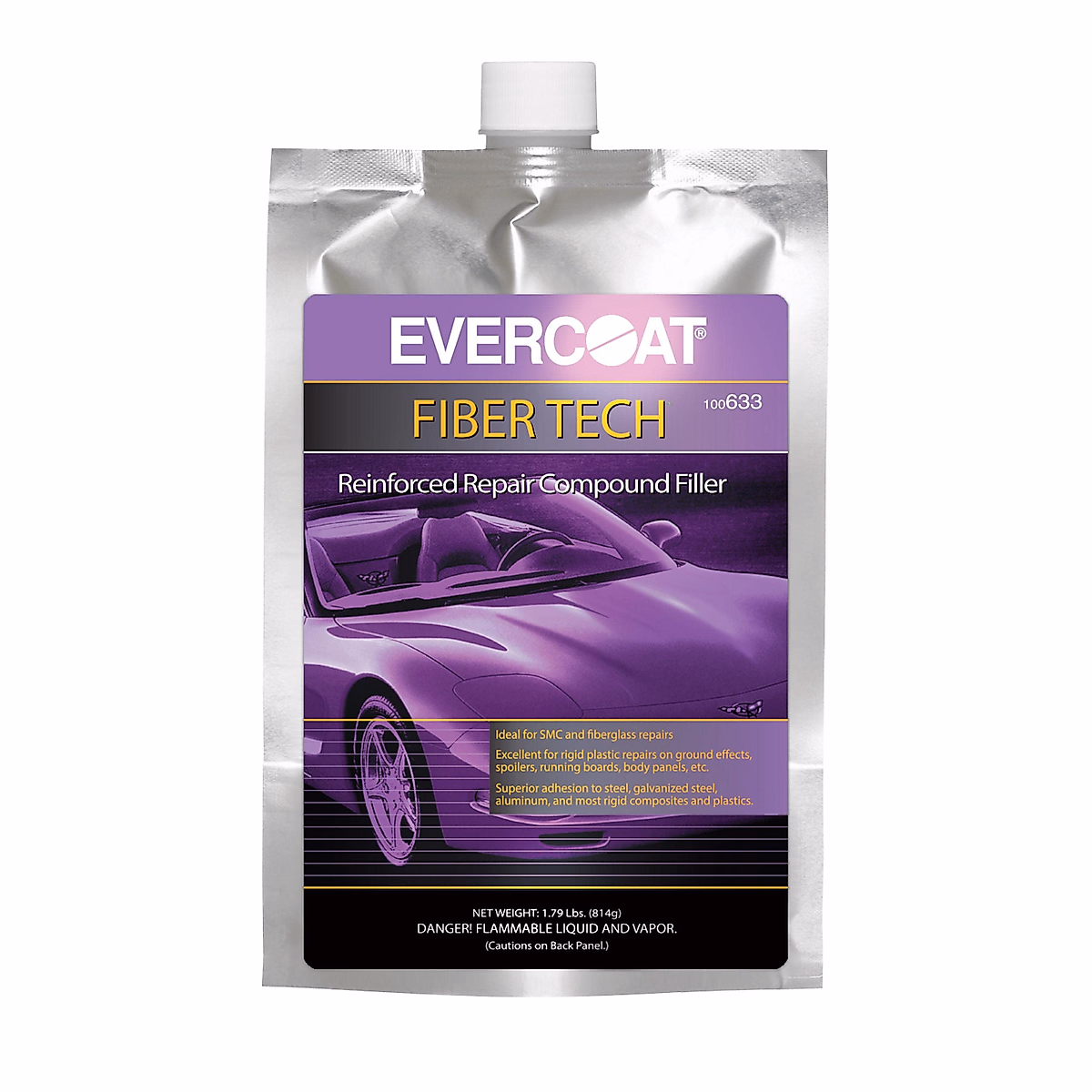 Evercoat Fiber Tech Reinforced Repair Compound for Galvanized Steel, Aluminum, and More - 814 Grams
