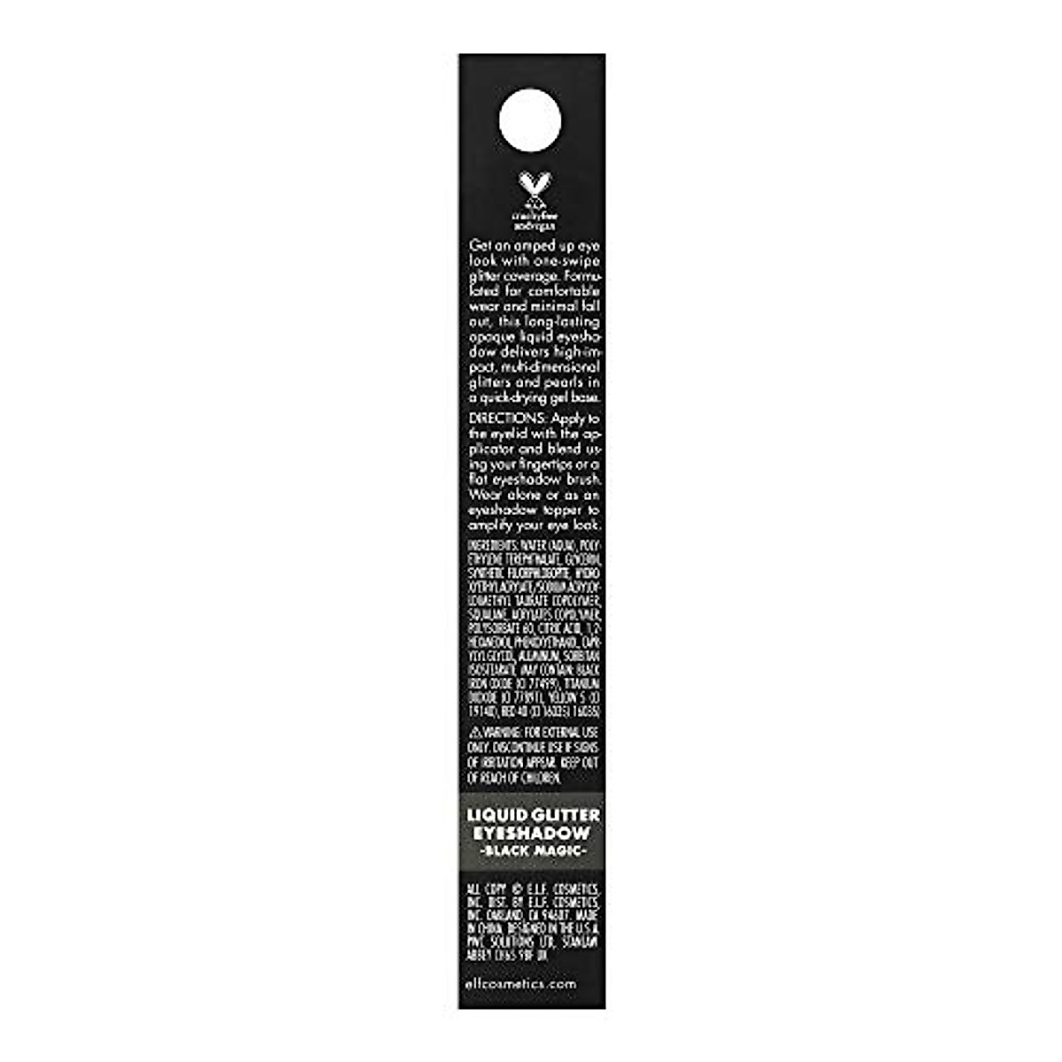 e.l.f. Liquid Glitter Eyeshadow, Long Lasting, Quick-Drying, Opaque, Gel-Based Eyeshadow For Creating High-Impact, Multi-Dimensional Eye Looks, Black Magic, 0.10 Fl Oz