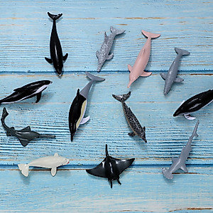 Dolphin Toy 12PCS Cake Topper Birthday Party Supplies Mini Dolphin Figurines Set Sea Creature Plastic Fish Learning Toy Gift