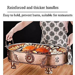 Oval Chafers and Buffet Warmers Stainless Steel Chafing Dish Buffet Set Large Seafood Platter Tray with Food & Water Pan, Frame, Fuel Holder for Event Party Holiday (55CM)