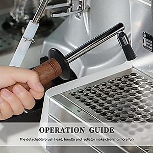 Coffee brush Anti-scalding handle Espresso Machine Cleaning Brush High-Pressure Steam Brush For Searchpean Coffee Maker Espresso Brush Tools Accessories For Baristas (Two brush heads)