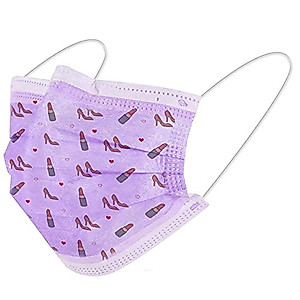 Sudopo Kids Disposable FACE Masks 50 Pieces (5 Packs of 10 RESEALABLE Bags) (Girls)