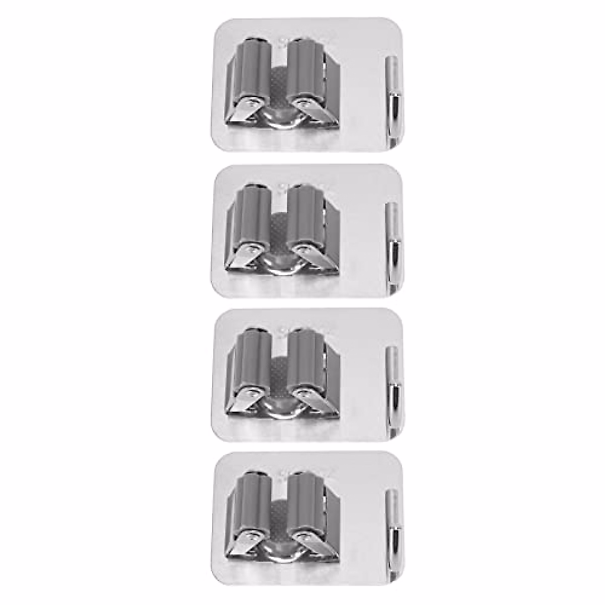 Kelepu Mop Broom Holder Stainless Steel Clip Hook Set Wall Mounted Gardening Tool Organizer Laundry Room Garage Silver 4Pcs