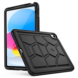 Poetic TurtleSkin Designed for New iPad 10.9 inch 10th Generation (2022) Case, Heavy Duty Shockproof Kids Friendly Silicone Case Cover, Only Compatible with New iPad 10.9 10th Generation, Black