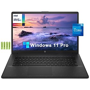HP 17 17.3" HD+ (1600 x 900) Business Laptop Computer[Windows 11 Pro], 12th Gen Intel Deca-Core i7-1255U(Up to 4.7 Ghz), 16GB RAM, 1TB PCIe SSD, Numeric Keypad, Wi-Fi, HDMI, Type-C, Black, w/Battery