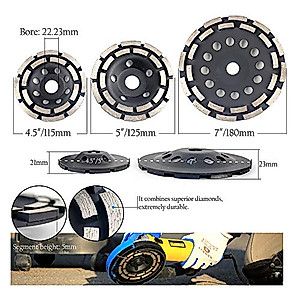 Raizi 5 inch Universal Surface Grinding Dust Shroud Hand Angle Grinder+4 1/2" Diamond Grinding Cup Wheel