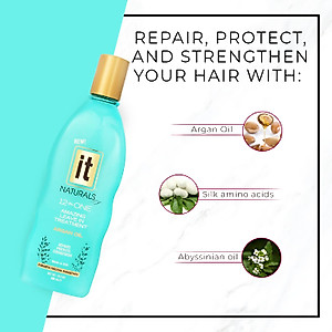 IT Naturals Argan Oil 12-In-One Amazing Leave In Treatment, 10.2oz - Repairs, Protects & Strengthen Hair Split Ends & Breakage - for All Hair Types - Moisturizing & Volumizing - Paraben Free