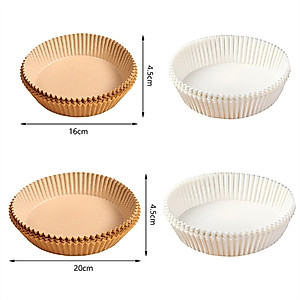 Air Fryer Disposable Paper Liner, Oil-Proof Water-Proof Non-Stick Food Grade Parchment Paper for Air Fryer … (100PCS, Brown)