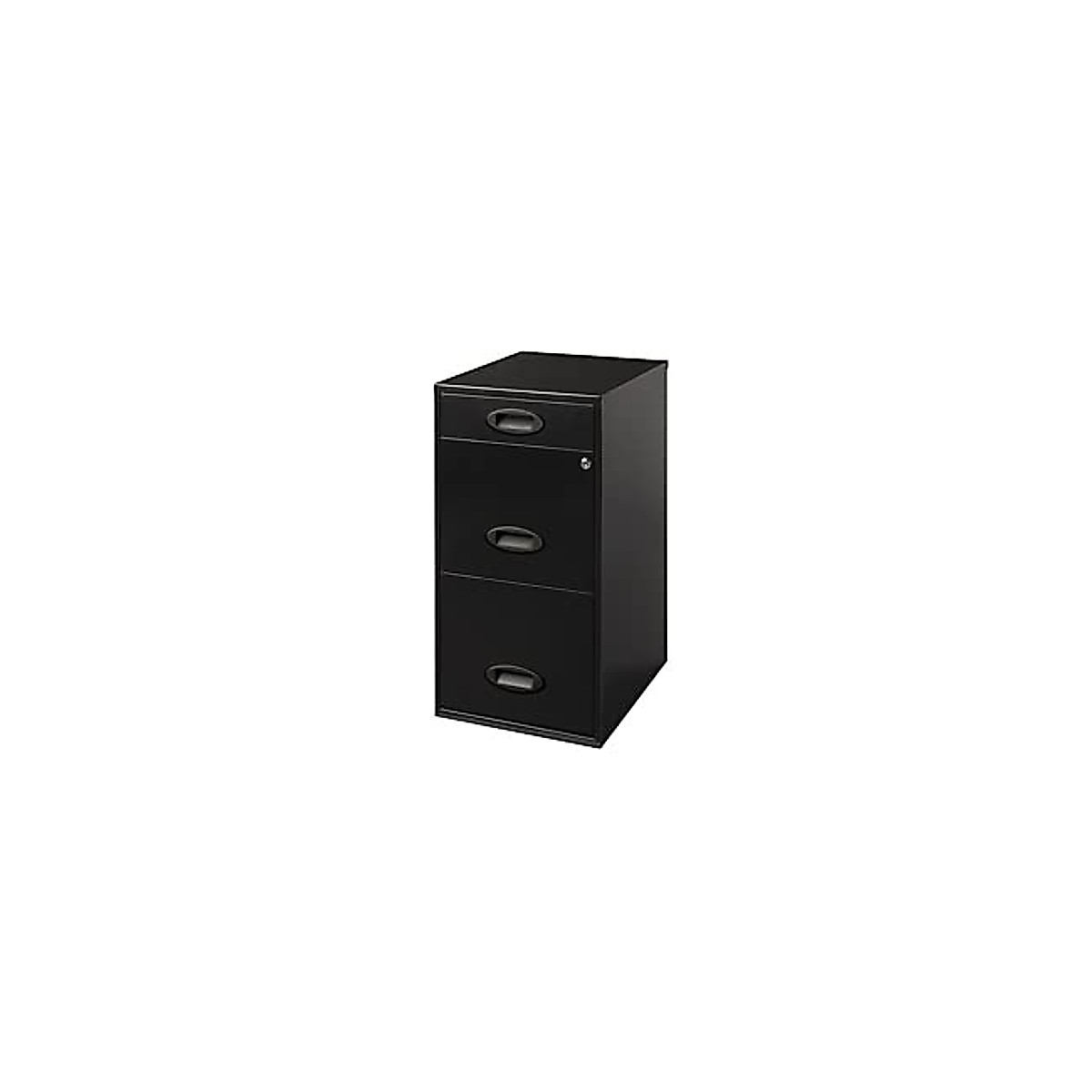 Realspace SOHO 3-Drawer Black File Cabinet - Secure Storage