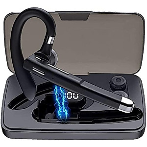 SZYCD Bluetooth Headset, Business Wireless Bluetooth Earpiece V4.1 Hands-Free Earphones with Stereo Noise Canceling Mic, Compatible iPhone Android Cell Phones Driving/Business/Office (Black)