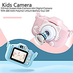 Cartoon Children Camera Mini Children Digital Camera Children Camera Toy 2000W Pixel 1080P HD Screen Camera(Without Memory Card),Pink