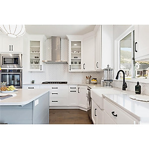 Estmoon 10 Pack Cabinet Handles Black, 5 Inch(128mm) Hole Centers Solid Cabinet Pulls Matte Black Unique Arch Drawer Pulls Cabinet Hardware, Kitchen Cabinet Handles for Cabinets Drawers Cupboards