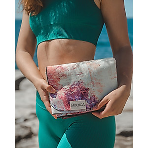 MIKKOA Travel Yoga Mat 1.5mm | Foldable Yoga Mat | Lightweight Yoga Mat | Use for Travel, Backpacking, Yoga Retreat, Outdoors, Gym, Pilates, Exercise Mat | Machine Washable | Eco Friendly Yoga Mat