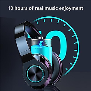 VKEKIEO Bluetooth Headphones Over Ear, Wireless Foldable Headphones Noise Cancelling with Microphone Deep Bass, High Value Craftsmanship Subwoofer Live 5.0 Headset for Travel Work Cellphone (A Black)