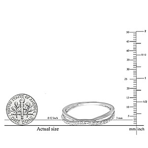 Dazzlingrock Collection Round Lab Grown Diamond Wedding Guard Contour Band for Women (0.25 ctw, Color H-I, Clarity SI2) in 925 Sterling Silver Size 6