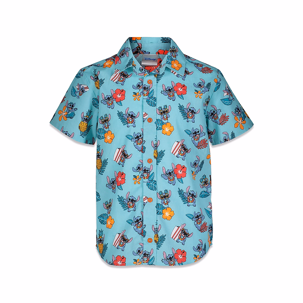 Disney Lilo & Stitch Toddler Boys Hawaiian Button Down Dress Shirt 4T