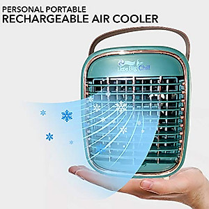Little Big Chill Portable Personal Air Conditioner Fan,Rechargeable Cordless Mini Air Cooler/Humidifier Designed for Home,Office,Bedroom and Car.Ideal for Camping,Tailgating,The Beach,Green