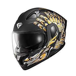 KYPARA Motorcycle Dual Visor Flip up Modular Full Face Helmet with DOT Certification of Impressionism (M, Michael.Matt)