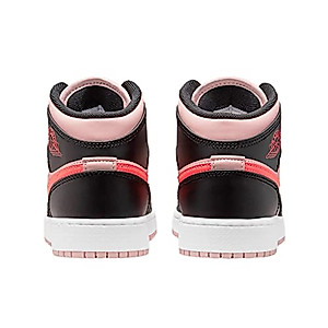 Nike mens Air Jordan 1 Mid GS Shoes, Atmosphere/Infrared 23 Black, 6 Big Kid