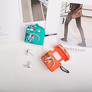 Semeving Compatible with Airpods Pro Case Cover,Cute 3D Anime Case for Airpods Pro for Women/Men(Orange)