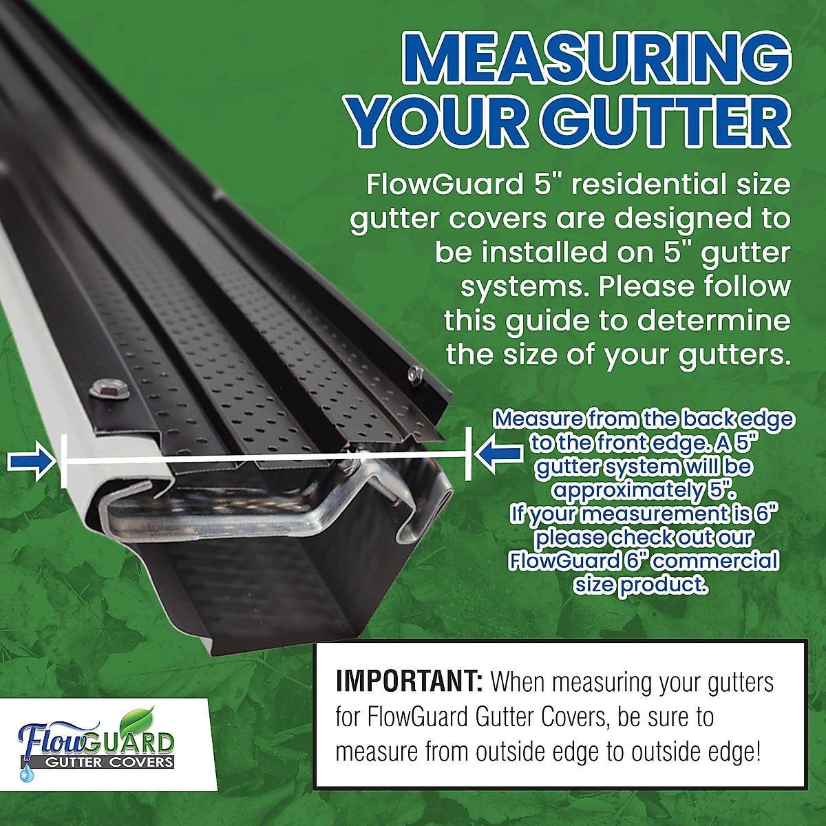 FlowGuard High Clearance Premium 50-Year Gutter Cover System - Thermal Thaw Black 5 Inch Aluminum Gutter Guards, 102 Feet - by FlexxPoint
