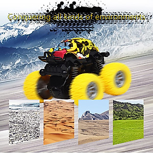 4-Pack Friction-Powered Monster Trucks with 360-Degree Rotation, Durable Toys for Boys and Girls Ages 3-12