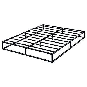 Olee Sleep 9 Inch Modern Metal Platform Bed Frame Steel Slats Mattress Foundation No Box Spring Needed, Full, Black