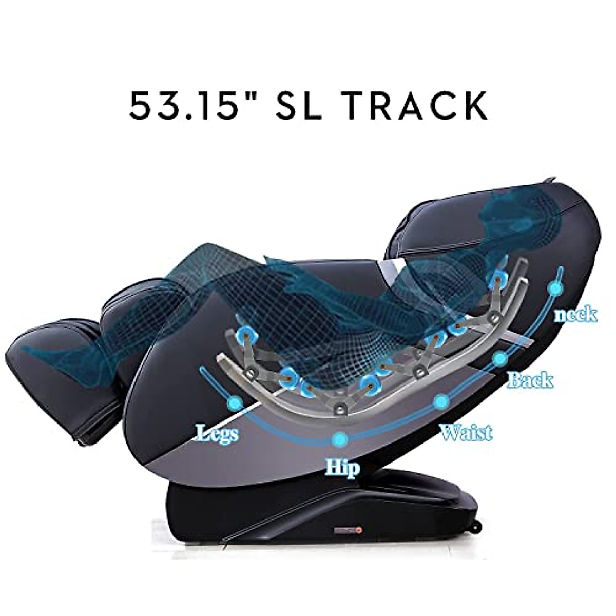 iRest SL Track Massage Chair Recliner, Full Body Massage Chair, Zero Gravity, Bluetooth Speaker, Airbags, Heating, and Foot Massage (Black)