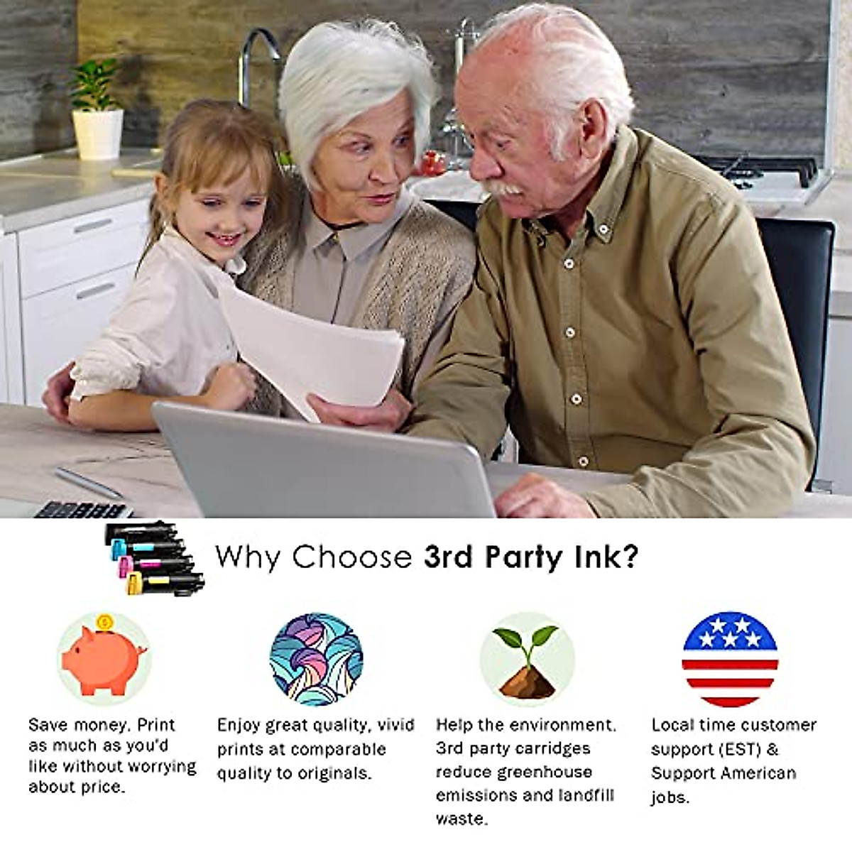 Limeink Compatible Toner Cartridge Replacement for Dell H625cdw Toner H825cdw for Dell Toner S2825cdn High Yield Laser Toner Cartridges For H625 H825 s2825 Ink 4 Pack 1 Black 1 Cyan 1 Yellow 1 Magenta