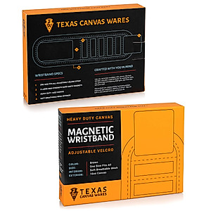 Magnetic Wristband Handcrafted of Premium Canvas to Hold Screws, Nails, DIY Unique Cool Gift For The Man Who Has Everything Texas Canvas Wares
