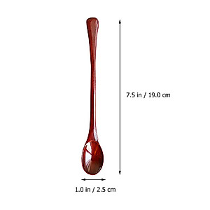 DOITOOL 2pcs Wooden Honey Spoons Long Tea Spoons Natural Wood Honey Stirring Spoon Coffee Cocktail Stirrer Spoons Swizzle Sticks Jam Spoon for Home Kitchen