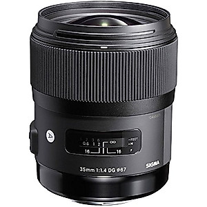 Sigma 35mm F1.4 Art DG HSM Lens for Canon, Black, 3.7 x 3.03 x 3.03 (340101)