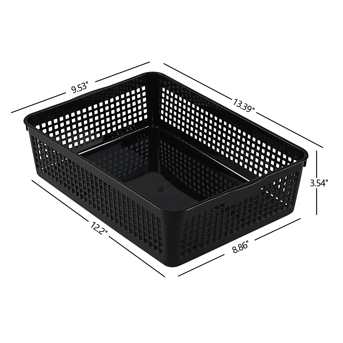 Hayixia 6-Pack Plastic Paper Storage Basket Tray, Organizer Basket Trays, Black