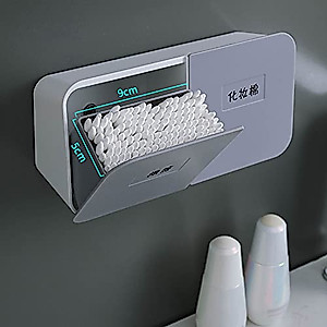 Likense Cotton Swab Storage Box for Cotton Balls,Cotton Swabs, Holder Wall Mount Makeup Pads Storage Canister for Bathroom, Bedroom