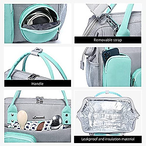 LOVEVOOK Lunch Bag for Women, Large Lunch Bag, Water Resistant Lunch Box for Women, Lunch Tote with Removable Shoulder Strap, Lunch Cooler for Work, Picnic, Travel