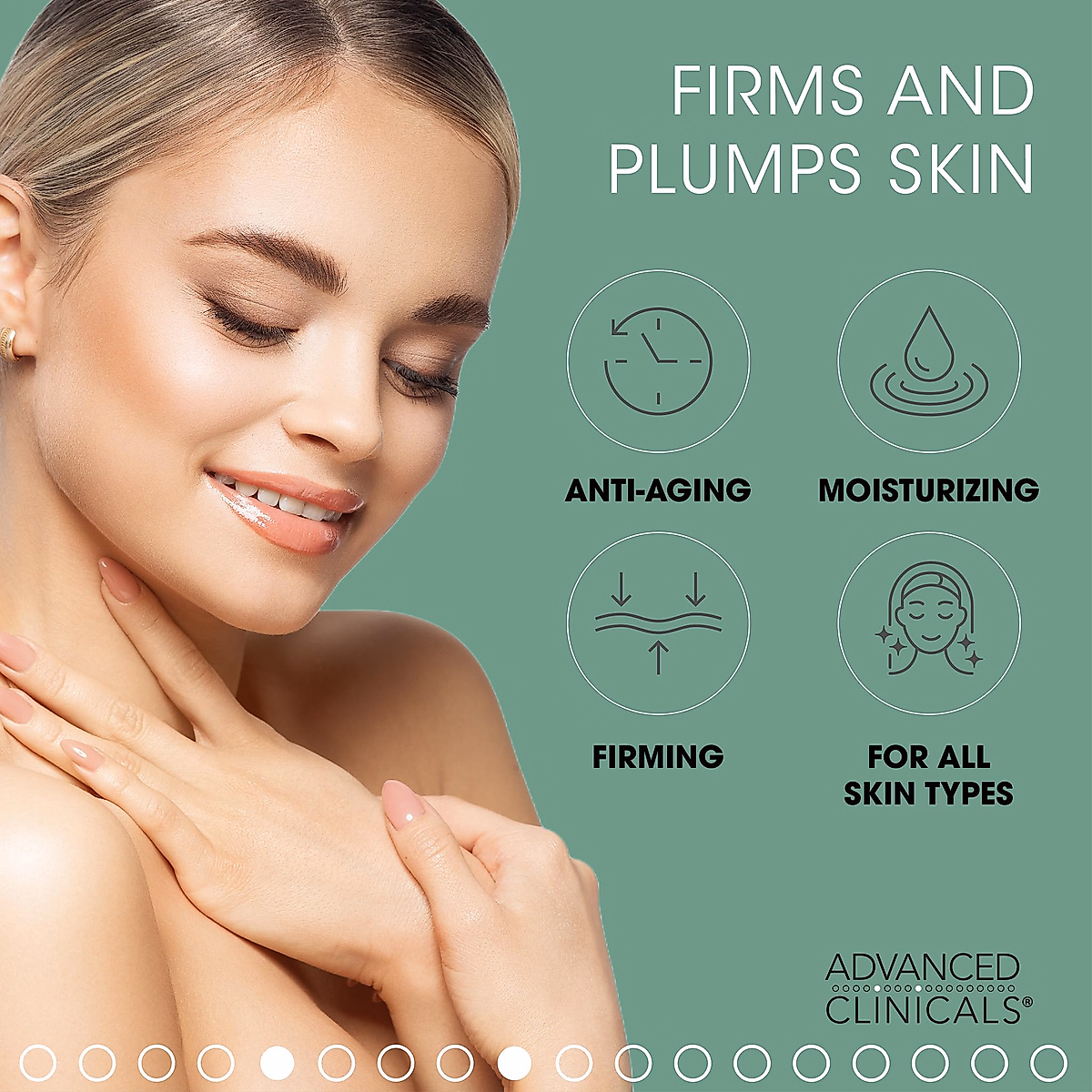 Advanced Clinicals Collagen Cream Moisturizer Body Lotion & Face Cream | Dry Skin Rescue Collagen Lotion | Skin Tightening Cream | Skin Firming + Tightening Lotion | Body Skin Care Products, 2-Pack