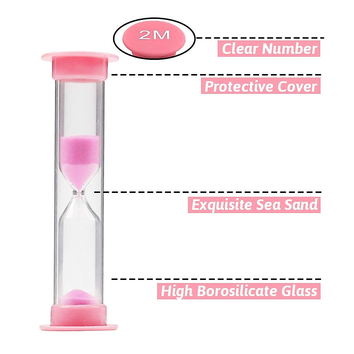 3 otters Sand Timers Set, 8PCS Sand Timers Colorful Hourslasses Sandglass Timer for Kids, Game, Sand Timers for Classroom, Cooking, Office