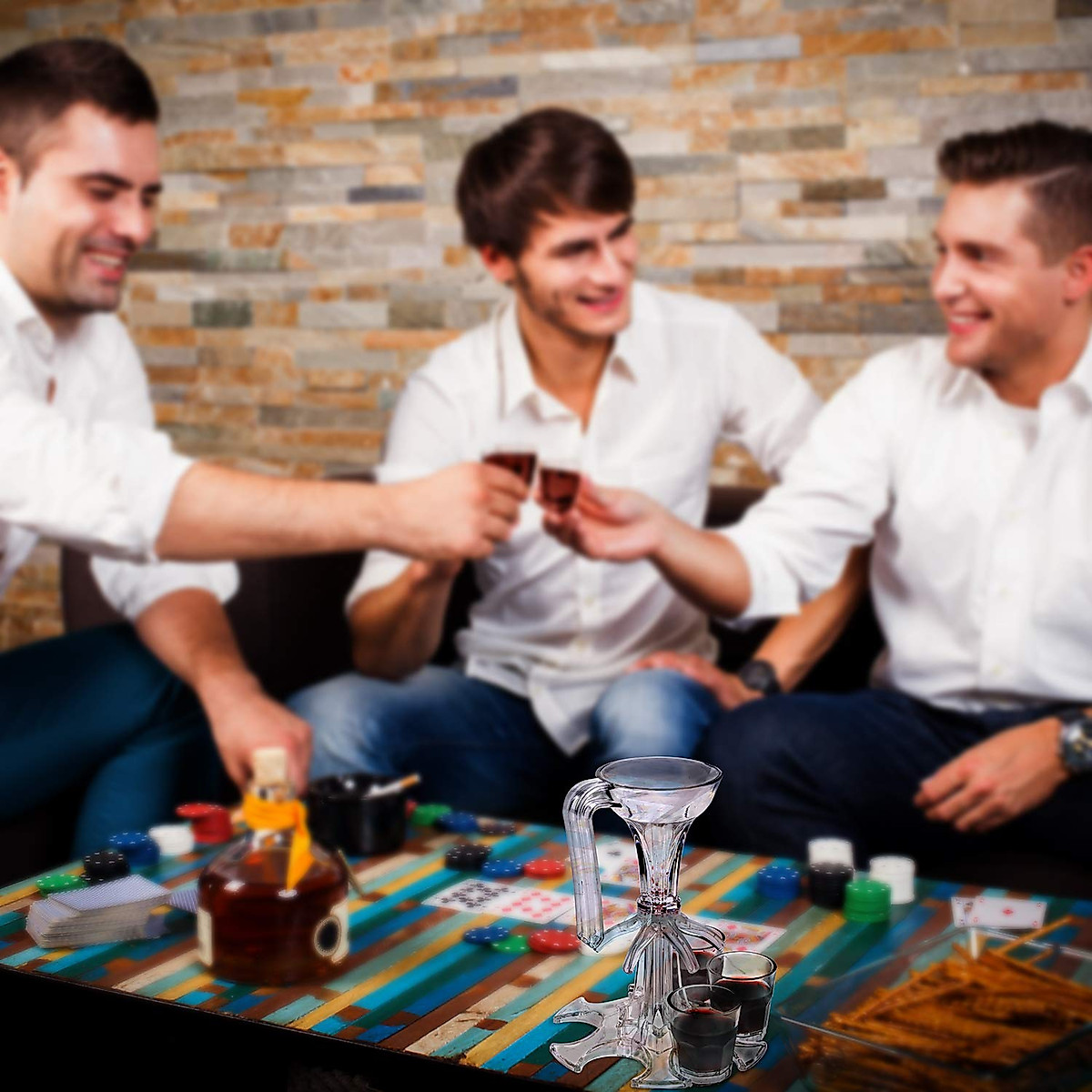 Shot Dispenser | Comes With 6 Acrylic Shot Glasses | Pours 6 Shots at Once | Great for Parties, Pre-games, Drinking Games | Easily Serve Liquor With Shot Glass Dispenser | Makes a Great Gift!