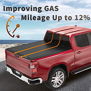 OEDRO Quad Fold Tonneau Cover Soft Four Fold Truck Bed Covers Compatible with 2009-2014 Ford F-150 F150 5.6' Bed