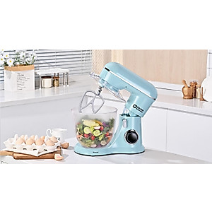 Kitchen in the box Stand Mixer, 4.5QT+5QT Two bowls Electric Food Mixer, 10 Speeds Kitchen Mixer for Daily Use with Egg Whisk,Dough Hook,Flat Beater (Blue)