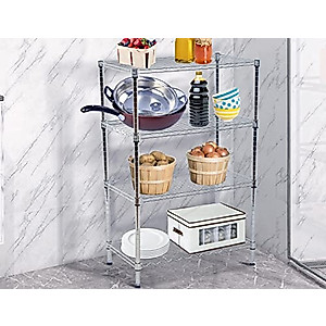 Storage Shelves, 4-Tier Heavy Duty Kitchen Shelves, NSF Certified Height Adjustable Metal Shelf Organizer for Laundry Bathroom Kitchen Office Pantry Organization 1000 LBS Capacity 36"Lx14"Wx54"H