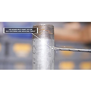 Drill America 37/64" Reduced Shank High Speed Steel Black & Gold Contractor Drill Bit with 3-Flat 1/2" Shank, KFD3F Series