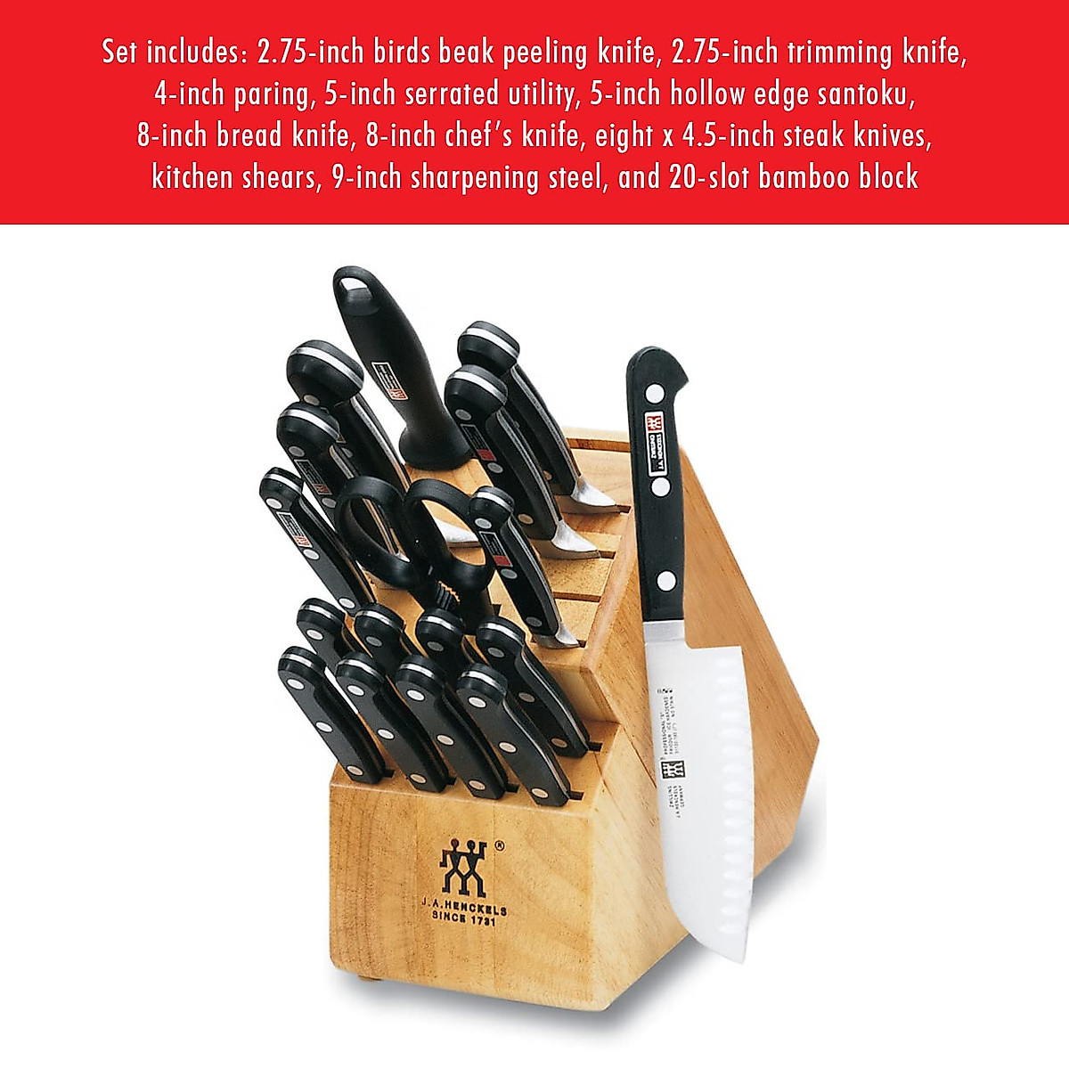 Zwilling J.A. Henckels Professional S Knife Block Set, 18 Piece, Black