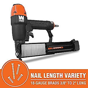 WEN 61723K 18-Gauge 3/8-Inch to 2-Inch Brad Nailer with Carrying Case and 2000 Nails
