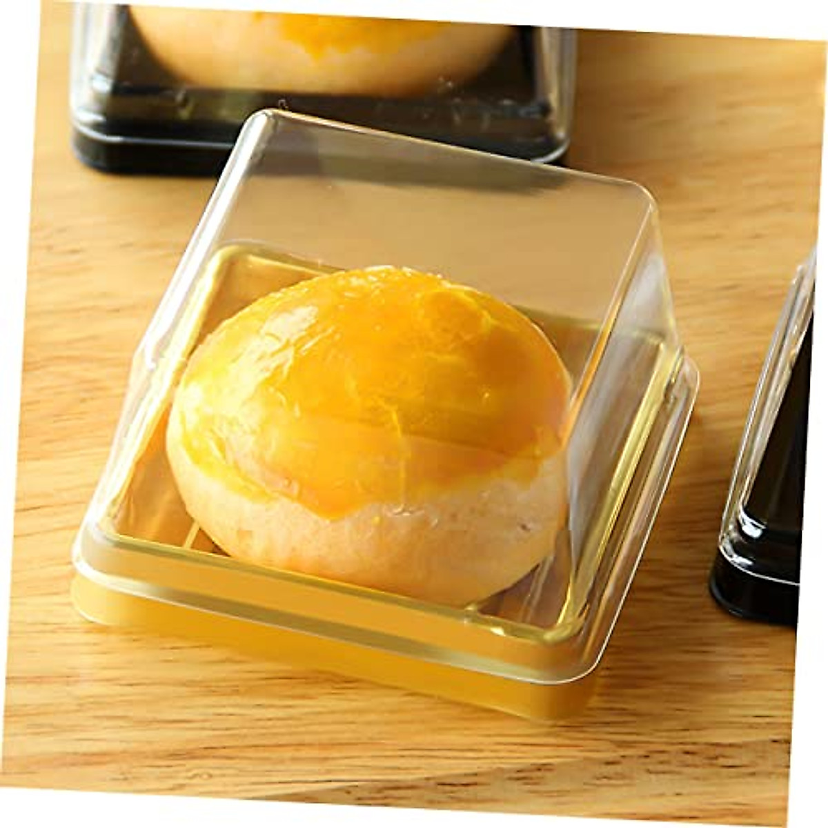 UPKOCH 150 Pcs Egg Yolk Crisp Packaging Box Dessert Containers Mini Cake Box Plastic Container with Lid Dome Cake Box Muffin Packaging Boxes Cake Boxes Dessert Plastic Trays Moon Cake Box
