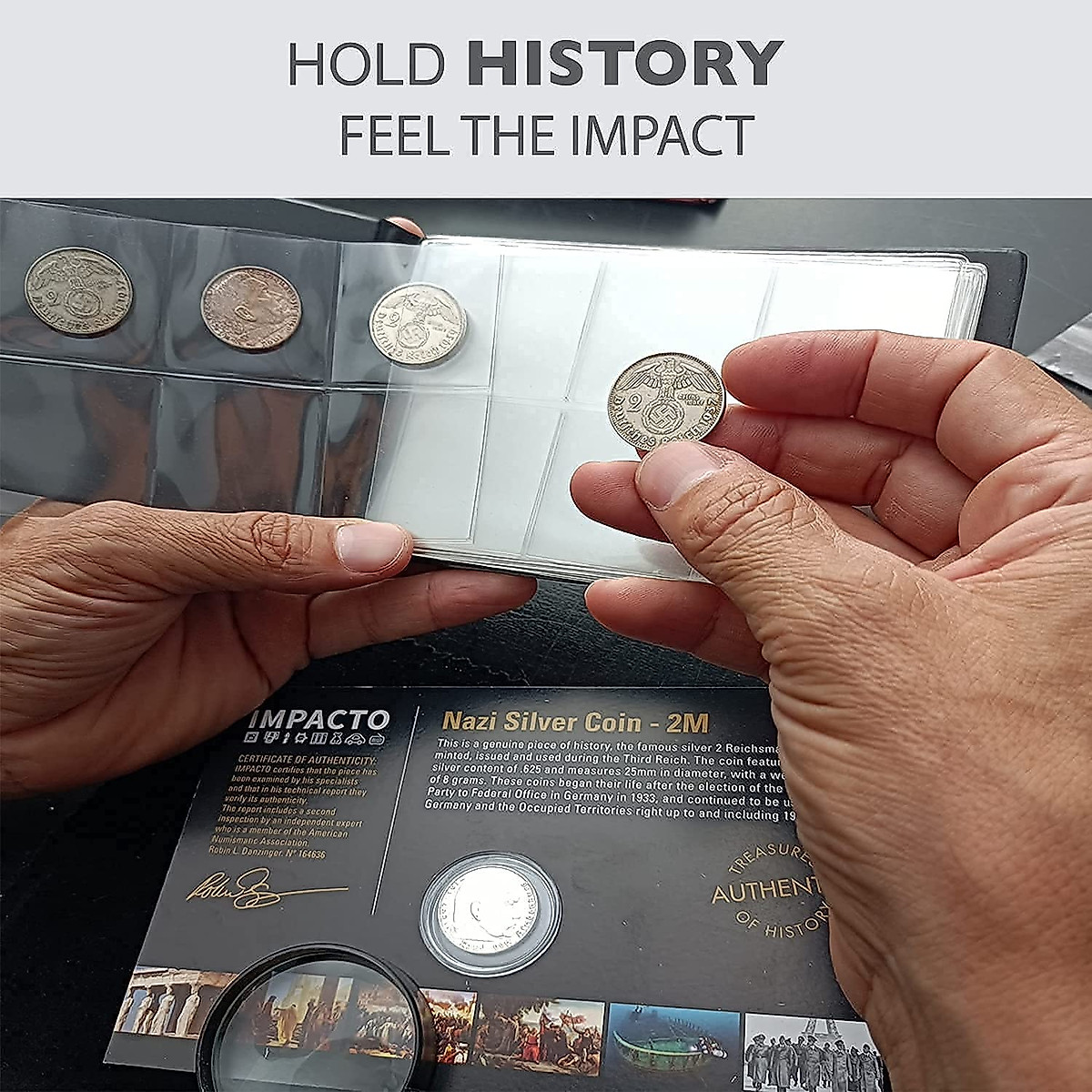 Authentic WW2 Memorabilia World Currency - One Nazi Coin of 5 German Marks Issued from 1936 to 1939 from The World War 2 - Third Reich